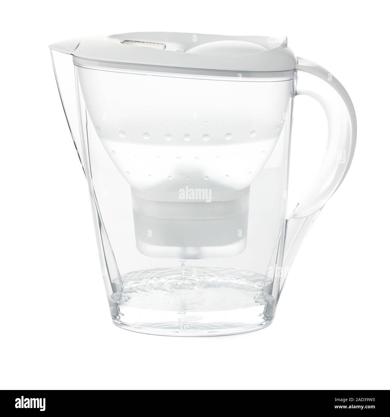 Water filter jug. A cartridge in this jug filters impurities from tap ...