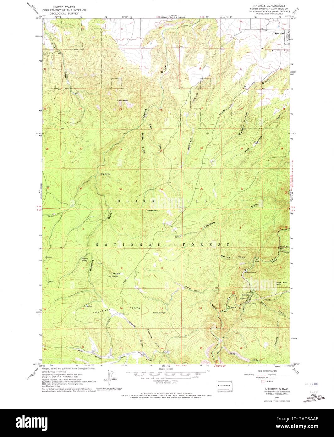 USGS TOPO Map South Dakota SD Maurice 343689 1961 24000 Restoration ...