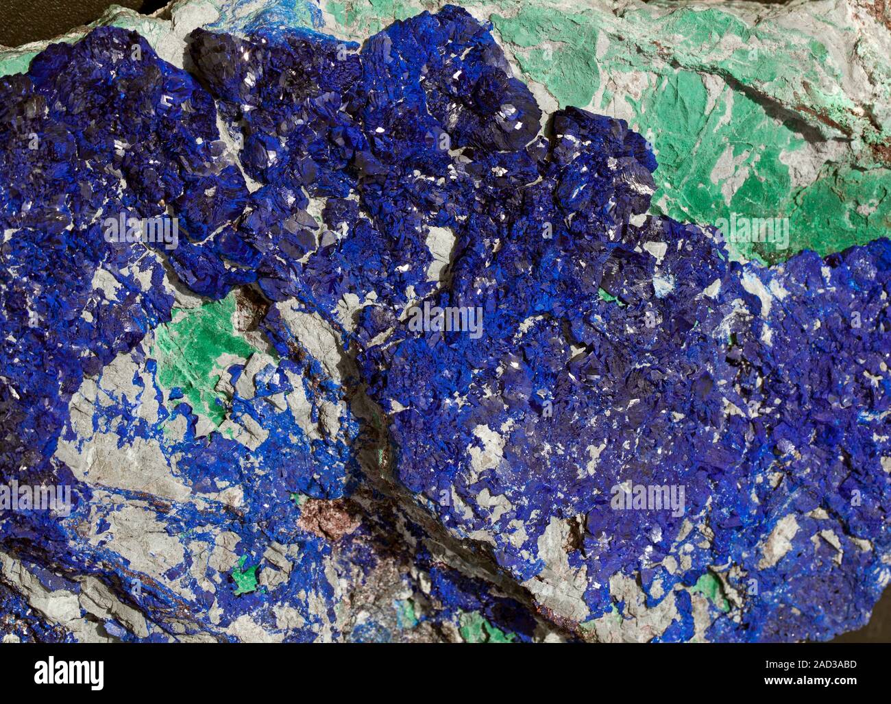 Azurite is a secondary mineral, a hydrated copper carbonate, crystal ...