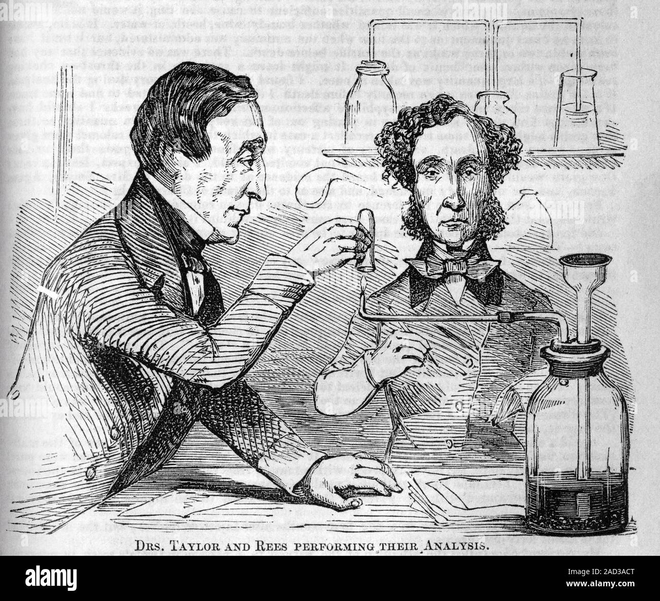 Forensic toxicologists. 19th-century illustration of British forensic ...