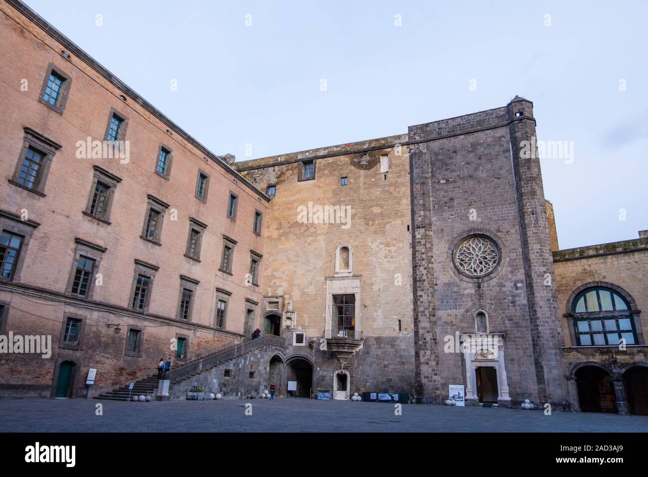 Inner courtyard, Castel Nuovo, Naples, Italy Stock Photo - Alamy