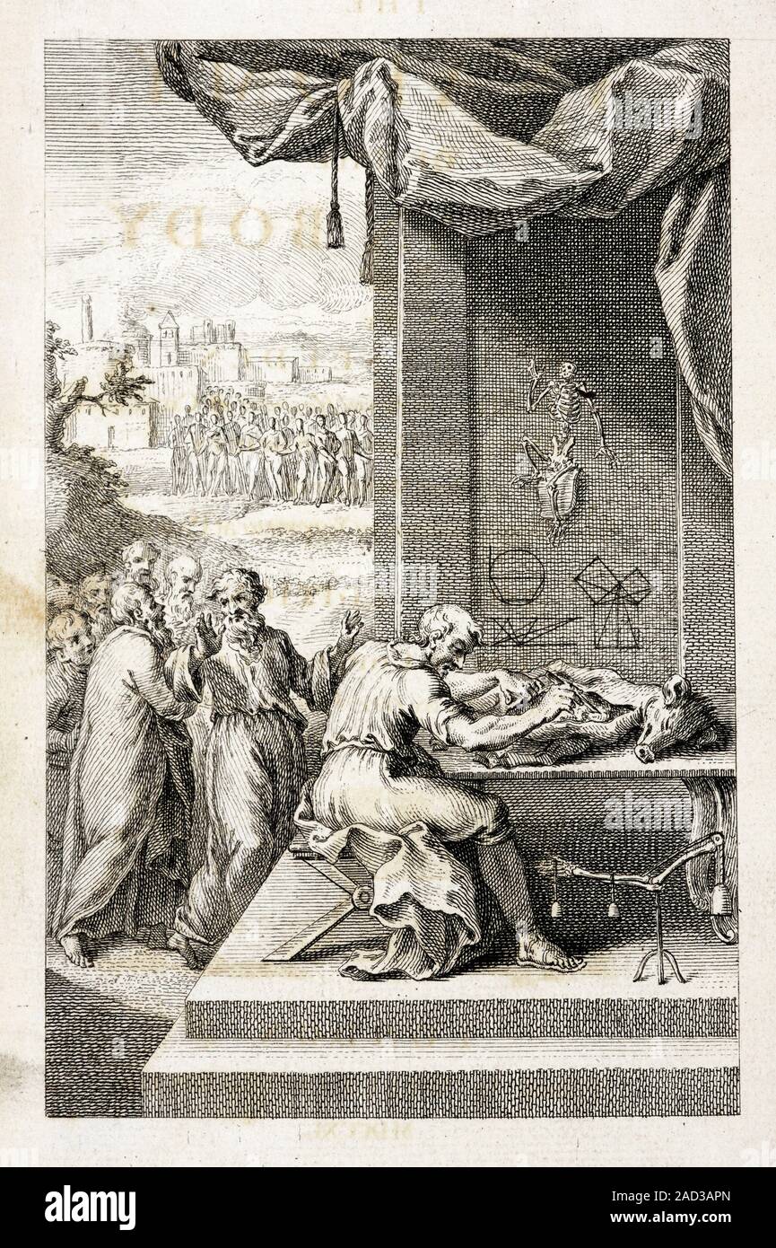 Divination on a wild boar's entrails. Illustration of the classical ...