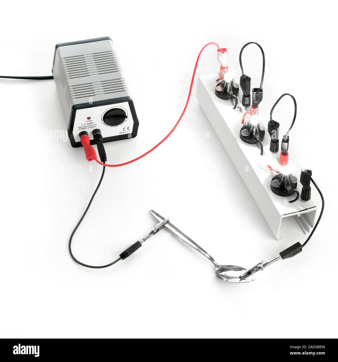 Conductivity. An experiment used to demonstrate the conductivity of ...
