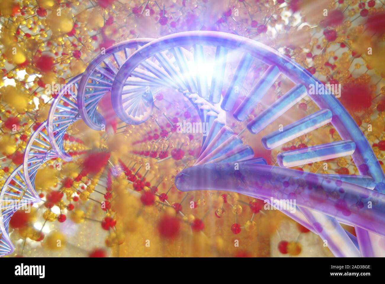Computer artwork depicting possible future information storage in DNA ...