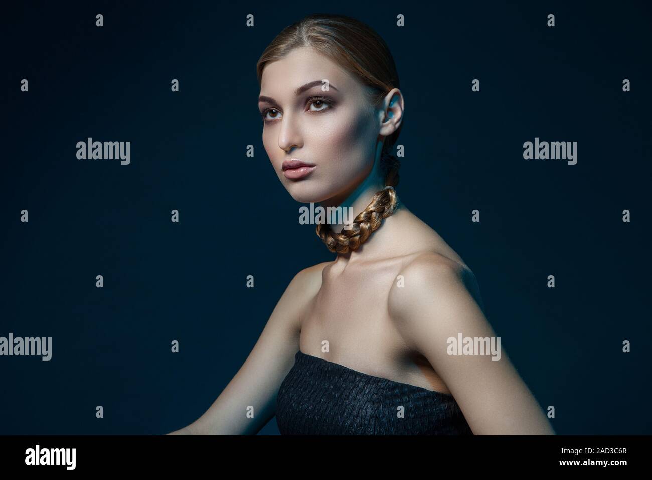 Woman with plait around neck Stock Photo - Alamy