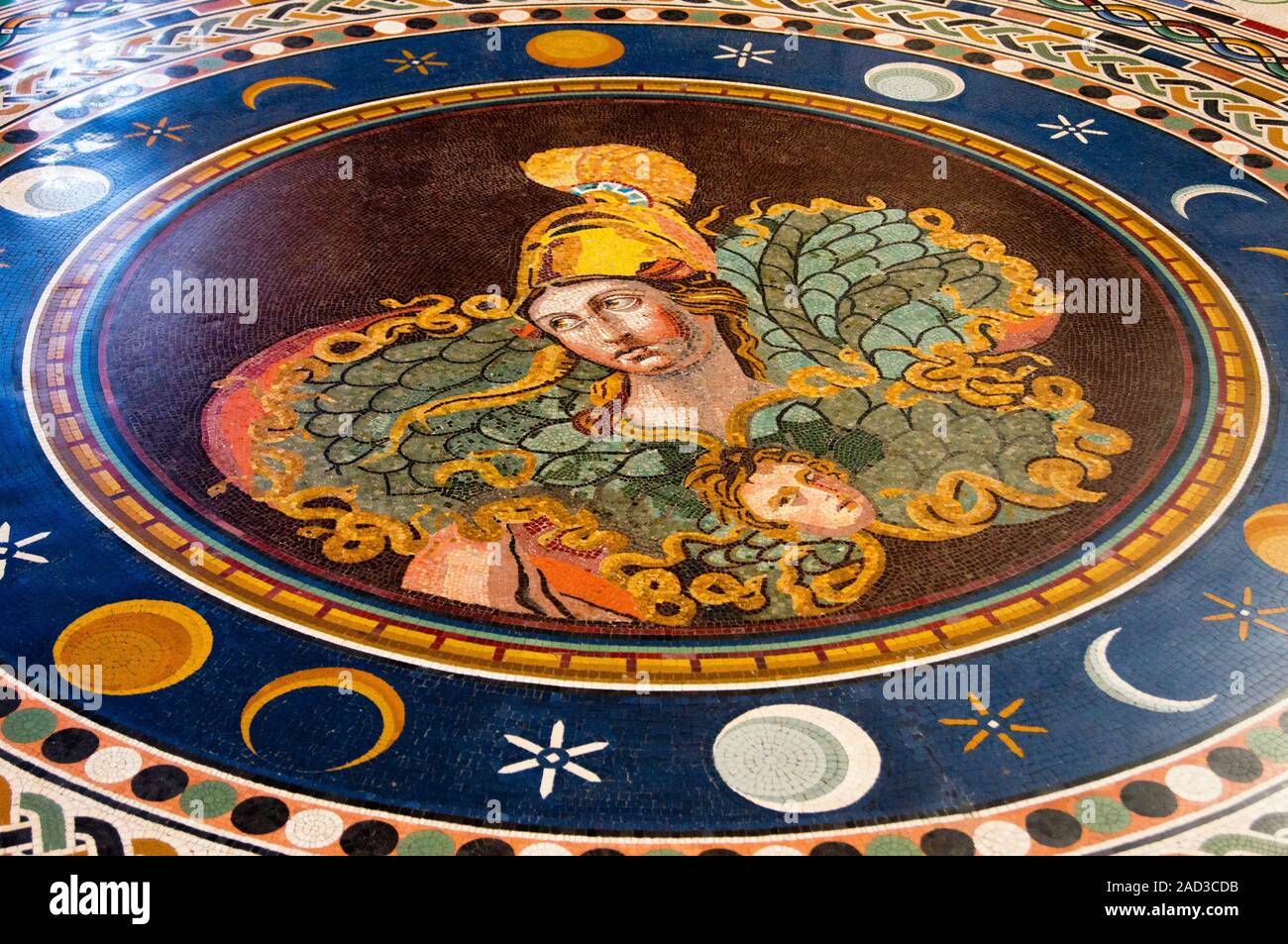 An ornate marble mosaic in the Vatican City Museum in Rome, Italy ...