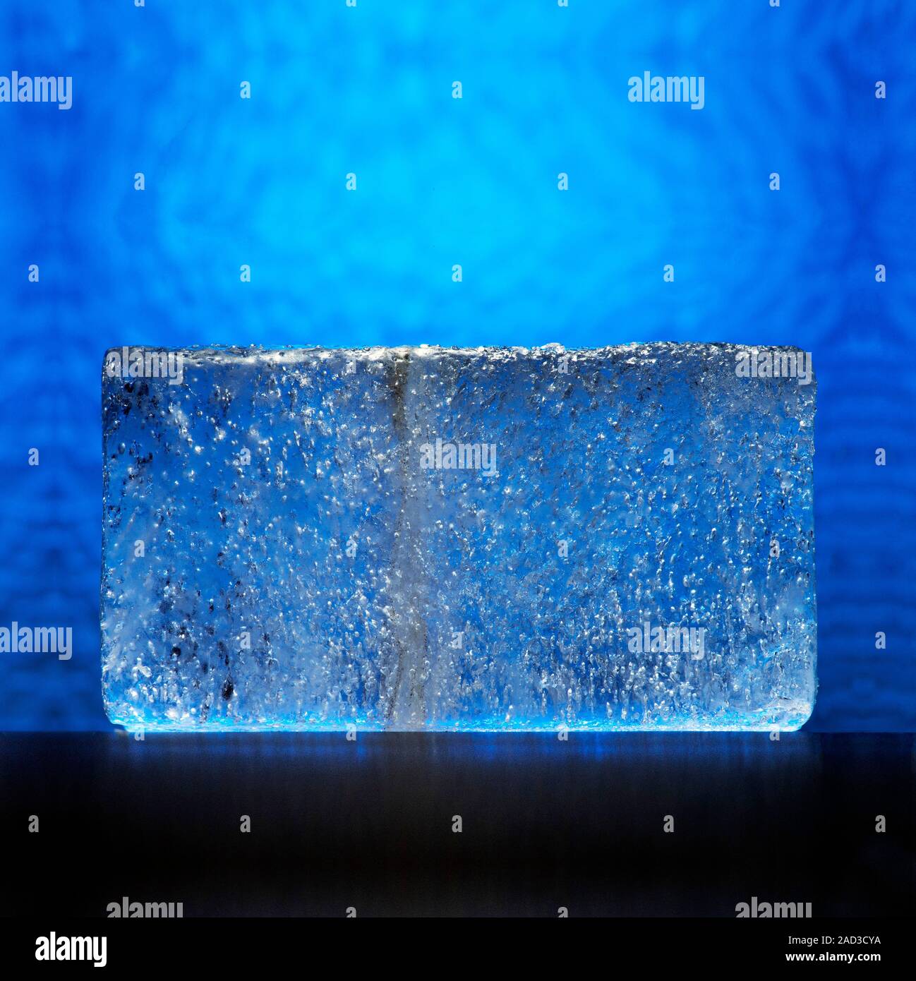 Volcanic ash in Antarctic ice core. Section of an ice core from James ...