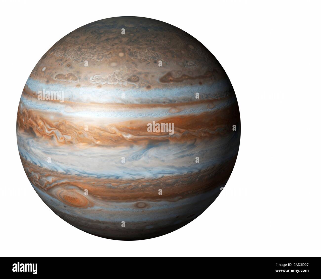Jupiter from space. Computer illustration showing the planet Jupiter as ...
