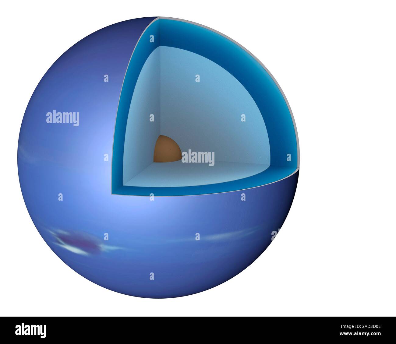 Structure Of Neptune Cutaway Computer Illustration Showing The