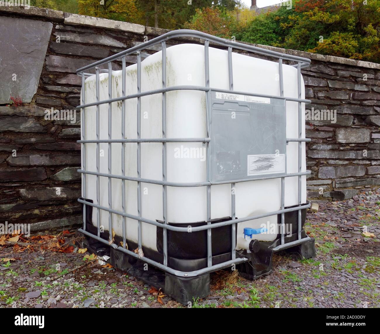 Large water tank. This tank has a capacity of 300 gallons (1364 litres ...