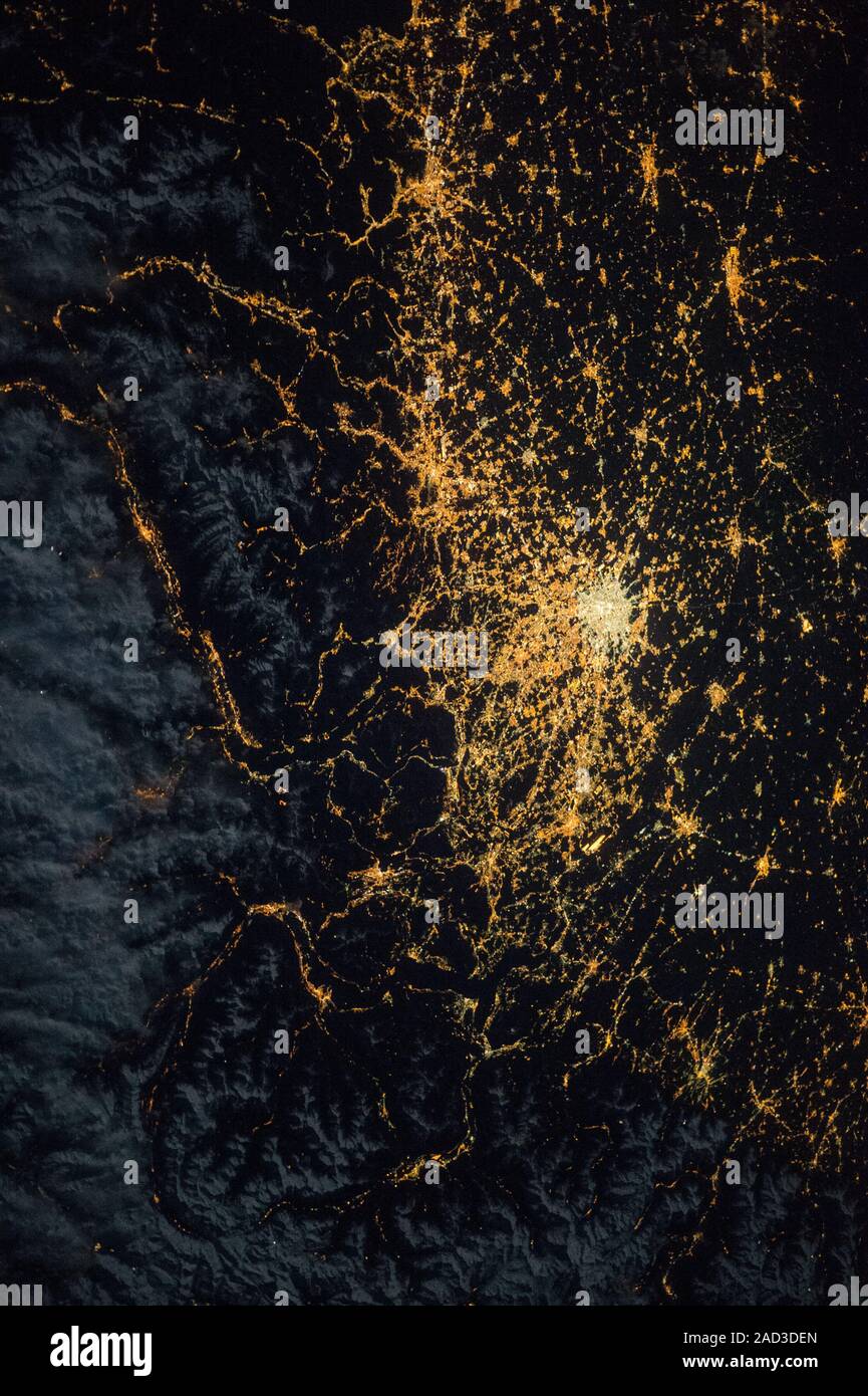 Central Europe at night, ISS image. Photographed on 6th April 2015 by ...