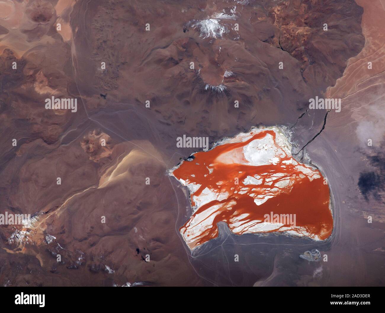 Laguna Colorada, Bolivia, ISS image. This lake is situated 4,300 metres ...