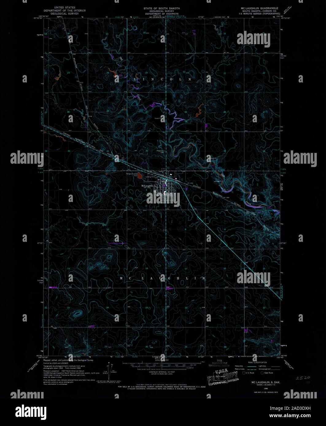 Mclaughlin south dakota map hi-res stock photography and images - Alamy
