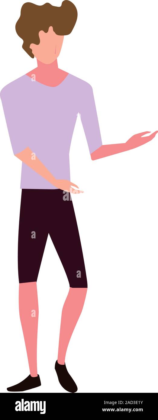 young man standing on white background vector illustration design Stock ...