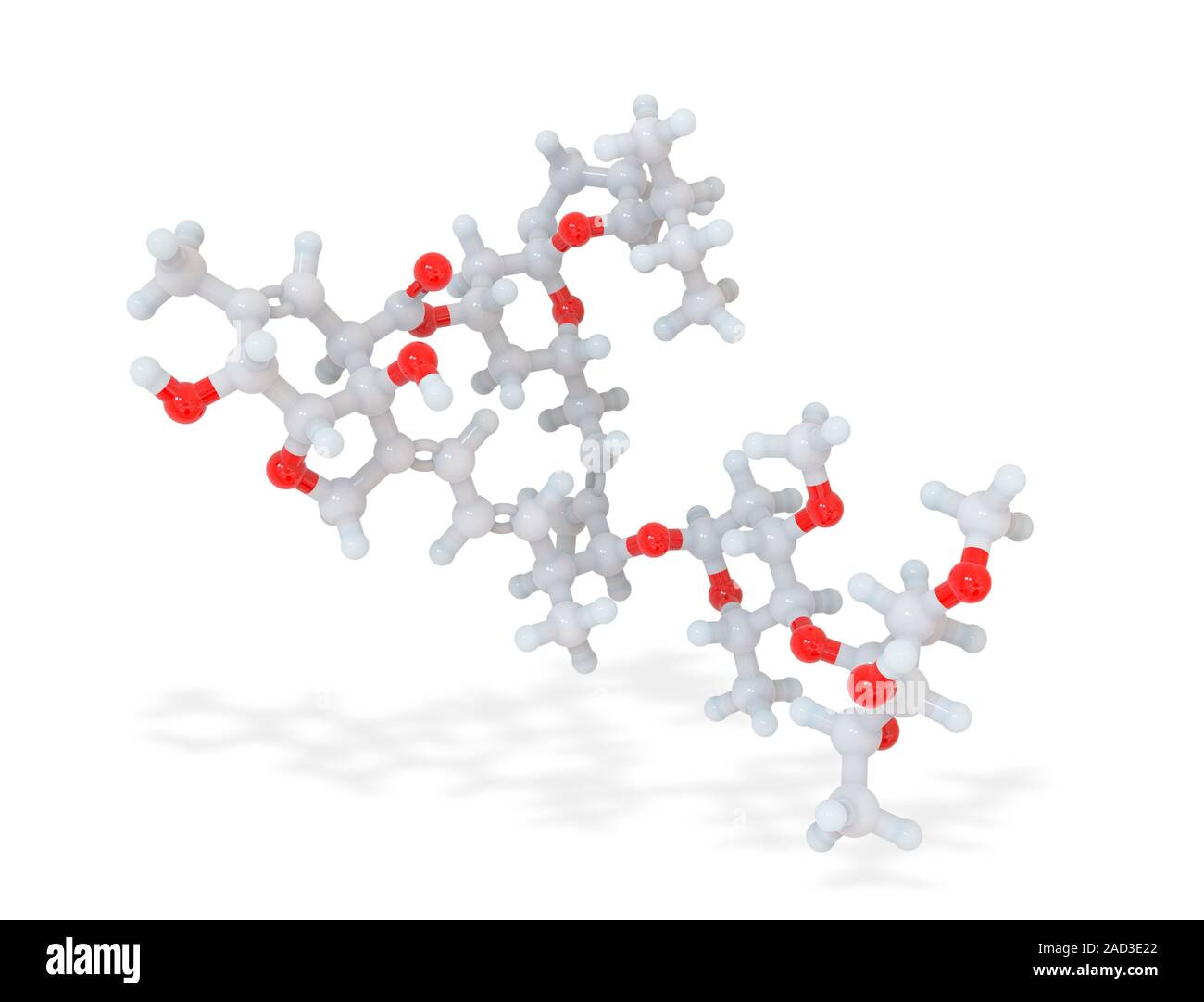 Ivermectin anti-parasite drug molecule. Computer illustration showing ...