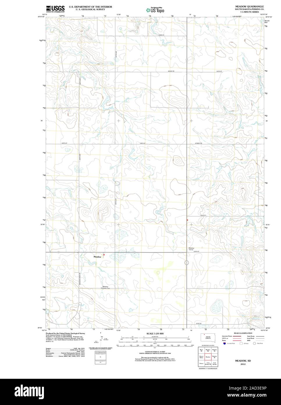 Map of meadow south dakota hi-res stock photography and images - Alamy