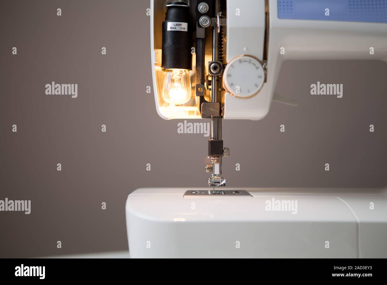Sewing machine with open lamp Stock Photo - Alamy