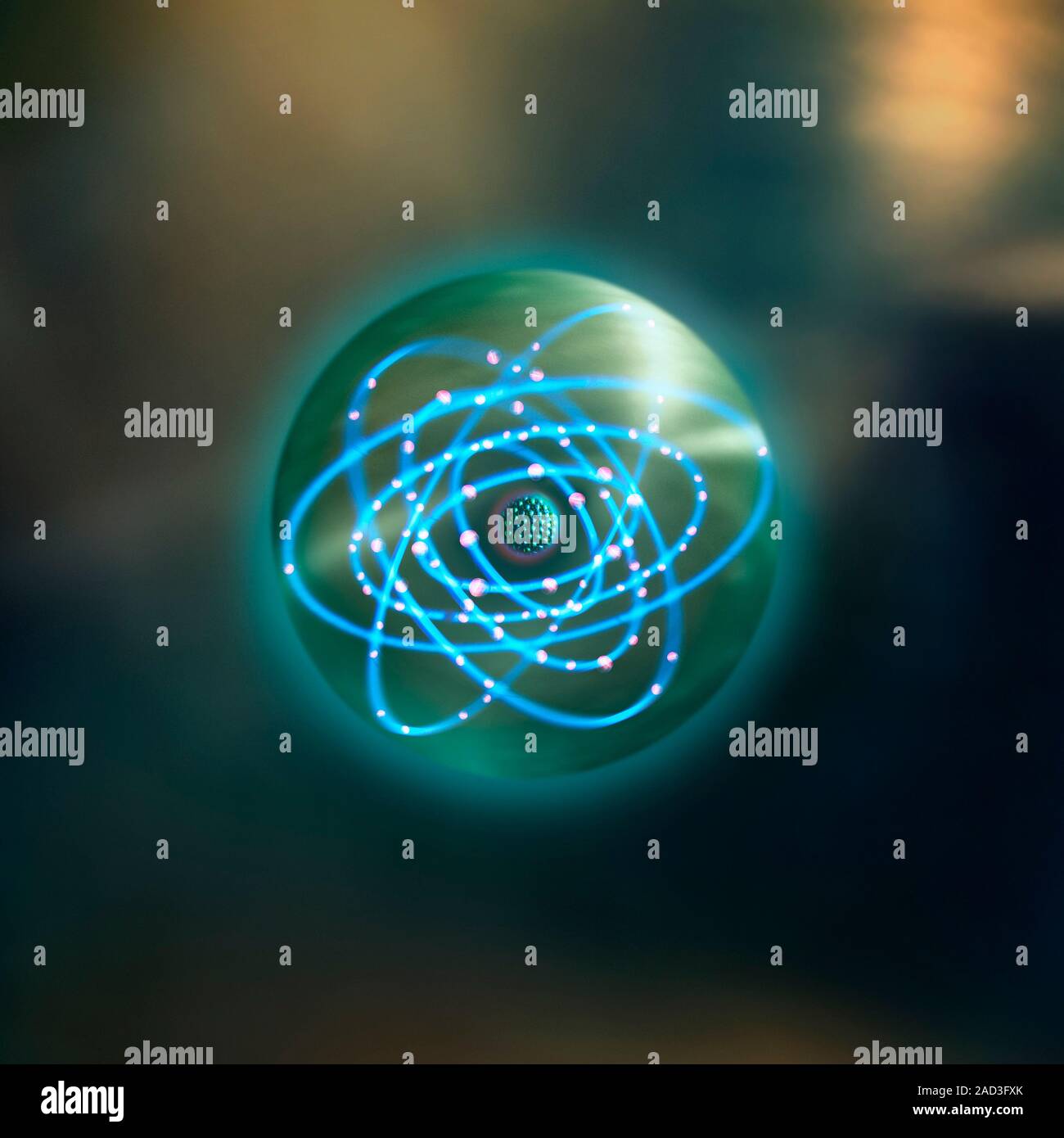 Thorium atom, conceptual image. Computer illustration showing the ...