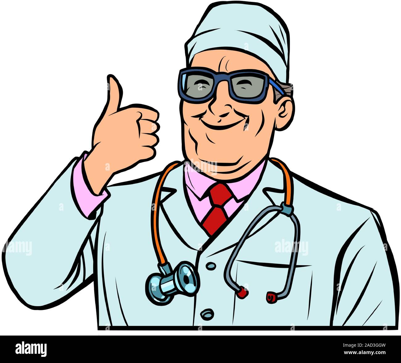 Happy doctor showing hand Stock Vector Images - Alamy