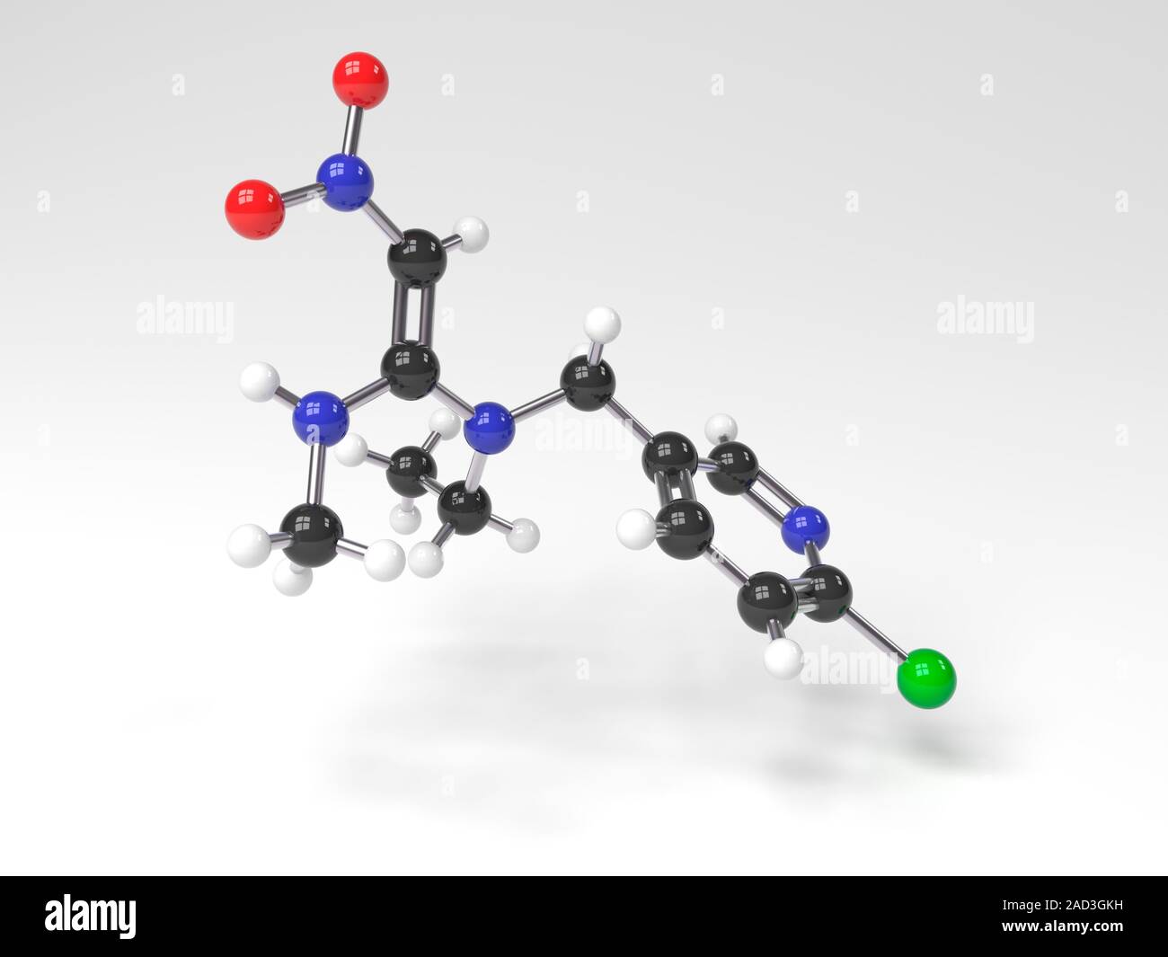 Nitenpyram (a neonicotinoid) molecule. Computer artwork showing the ...