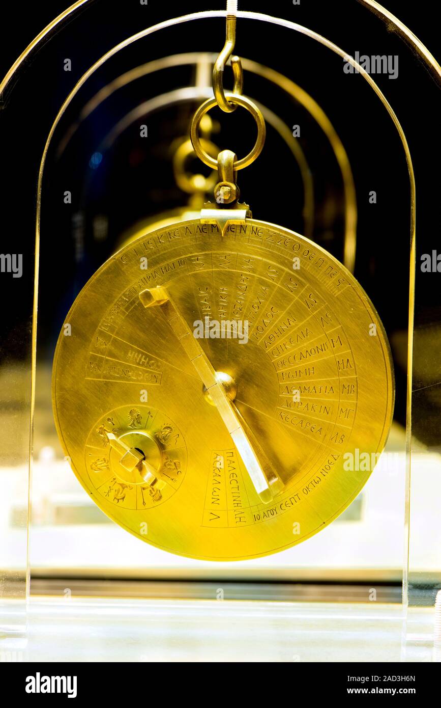 Antikythera mechanism model. Model of the Antikythera mechanism, an ...