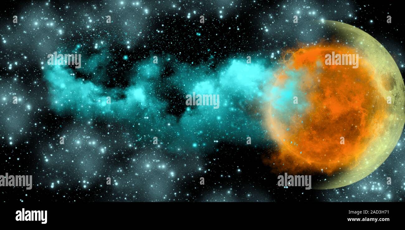 Planet Venus from outer space. Planets of solar system. Space nebula ...