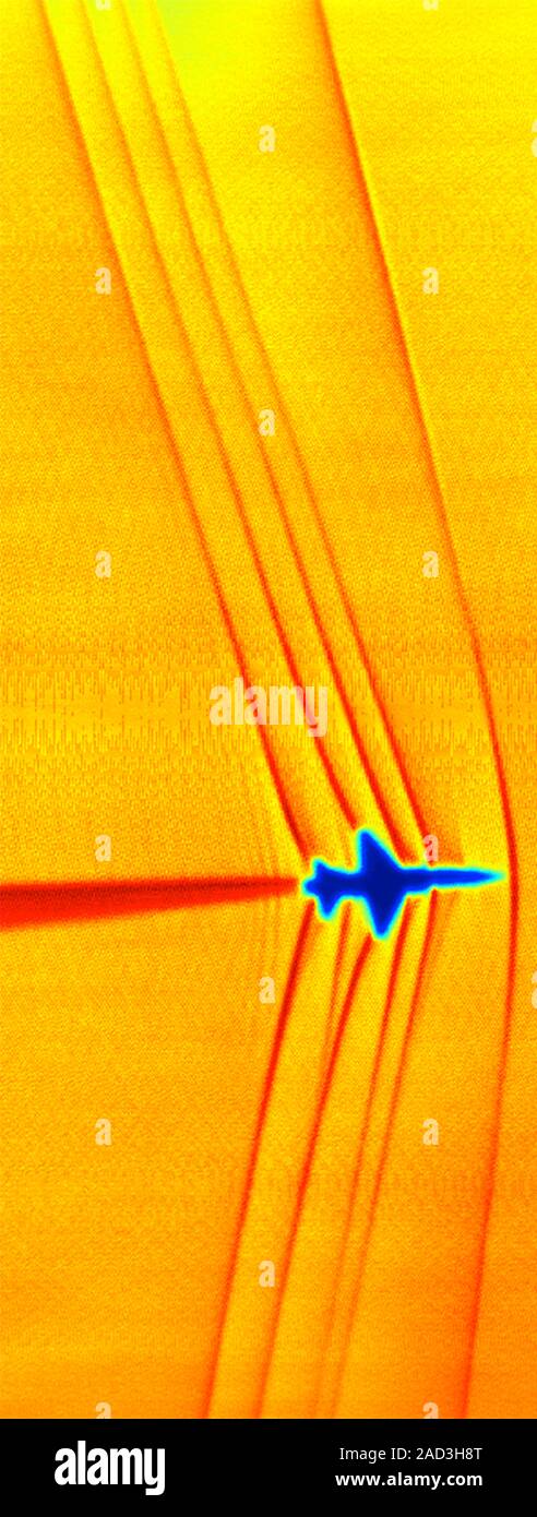 Supersonic shock waves. Schlieren image showing the shock wave created ...
