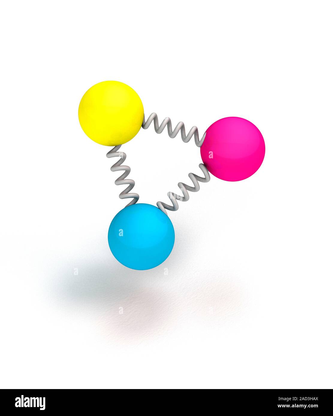 Baryon particle. Computer illustration showing the quantum structure of ...
