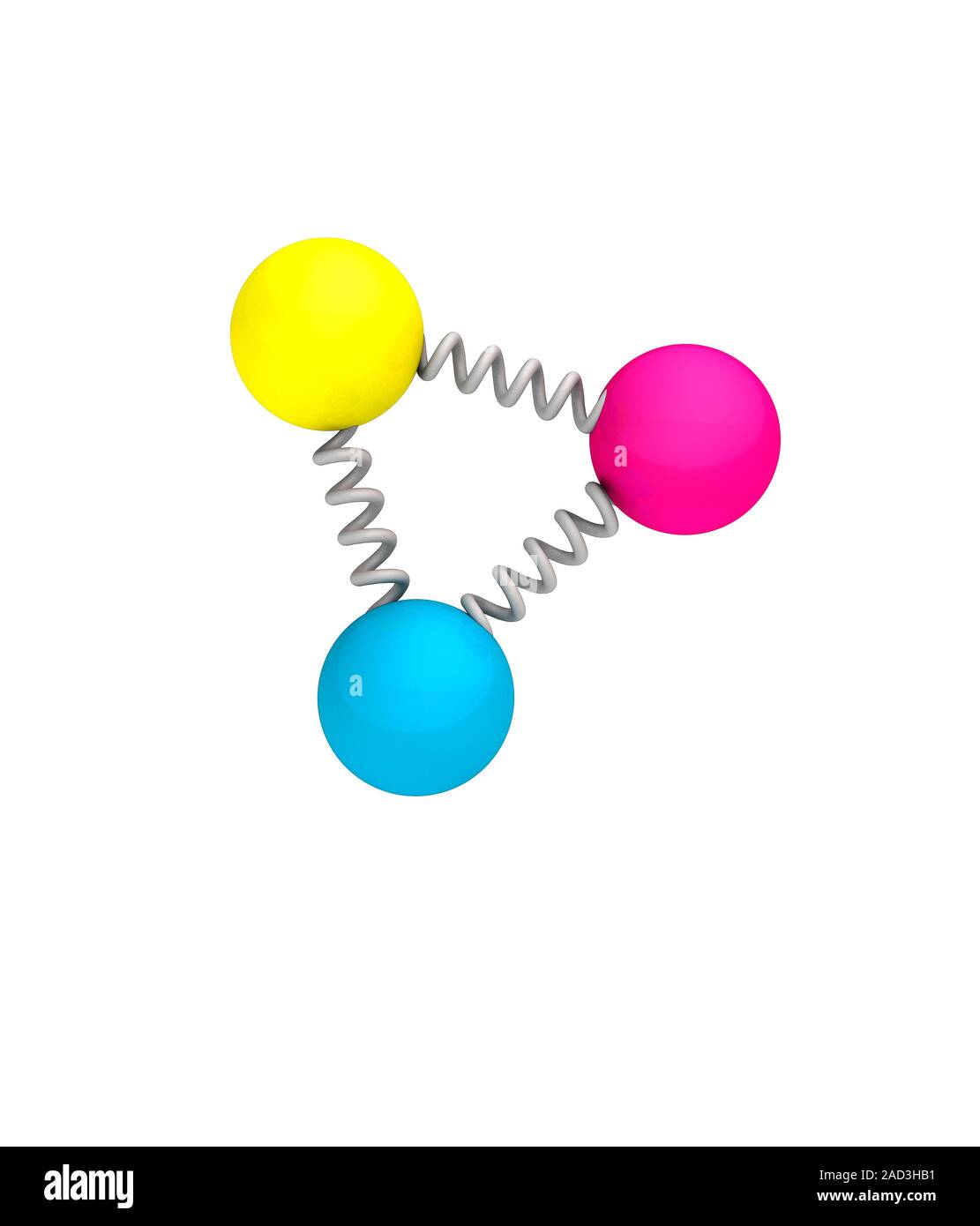 Baryon particle. Computer illustration showing the quantum structure of ...