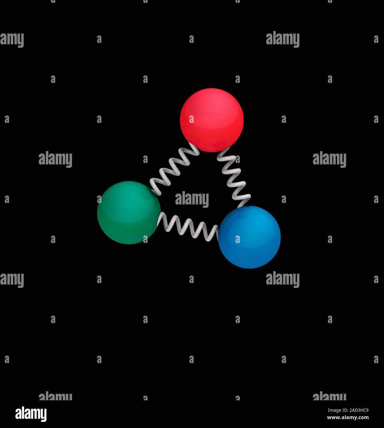 Baryon particle. Computer illustration showing the quantum structure of ...