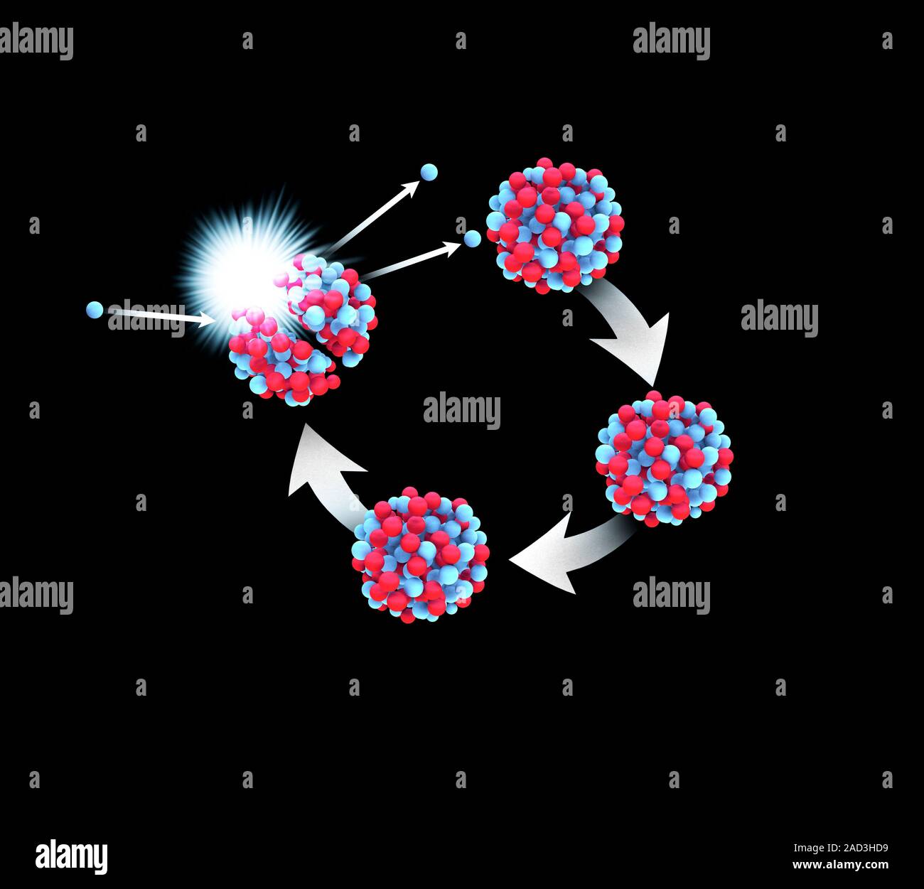 Thorium cycle. Computer illustration showing the nuclear fuel cycle ...