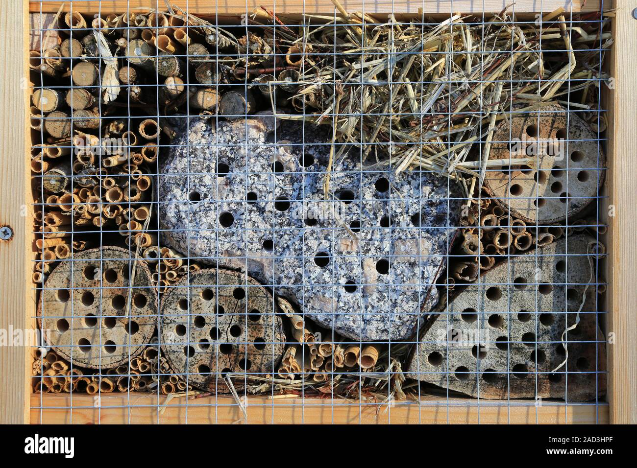 Insect hotel with different building materials Stock Photo - Alamy