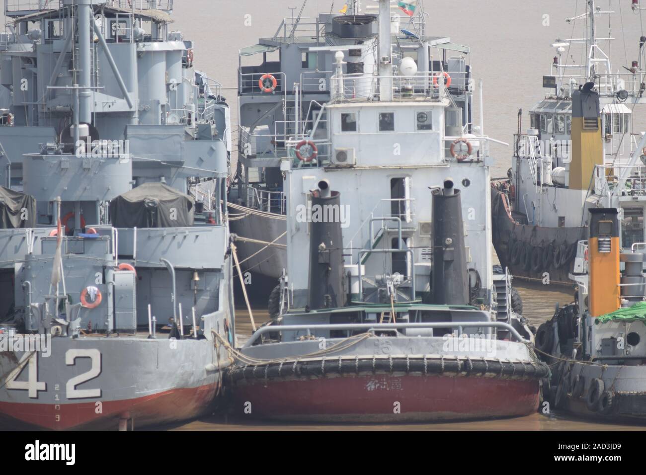 Myanmar Navy in Yangon Docks, Yangon, Myanmar Stock Photo - Alamy