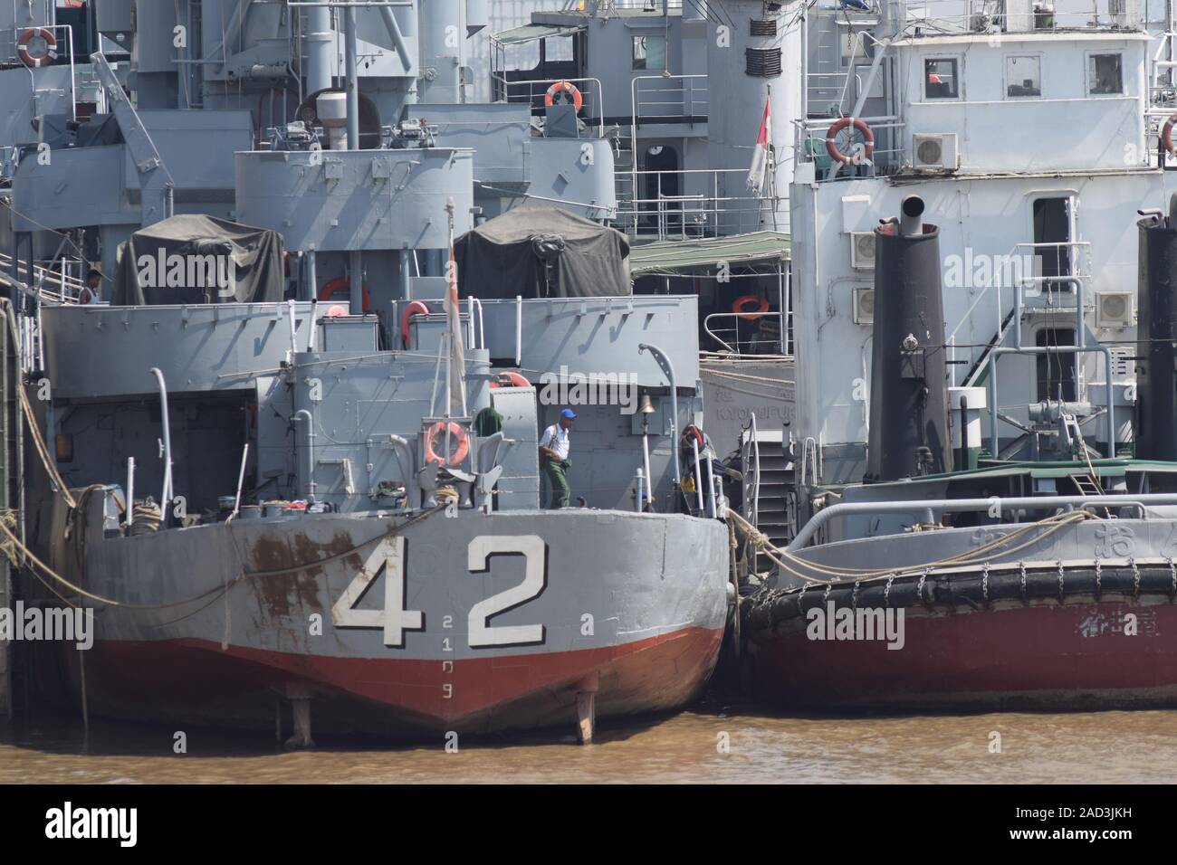 Myanmar Navy in Yangon Docks, Yangon, Myanmar Stock Photo - Alamy