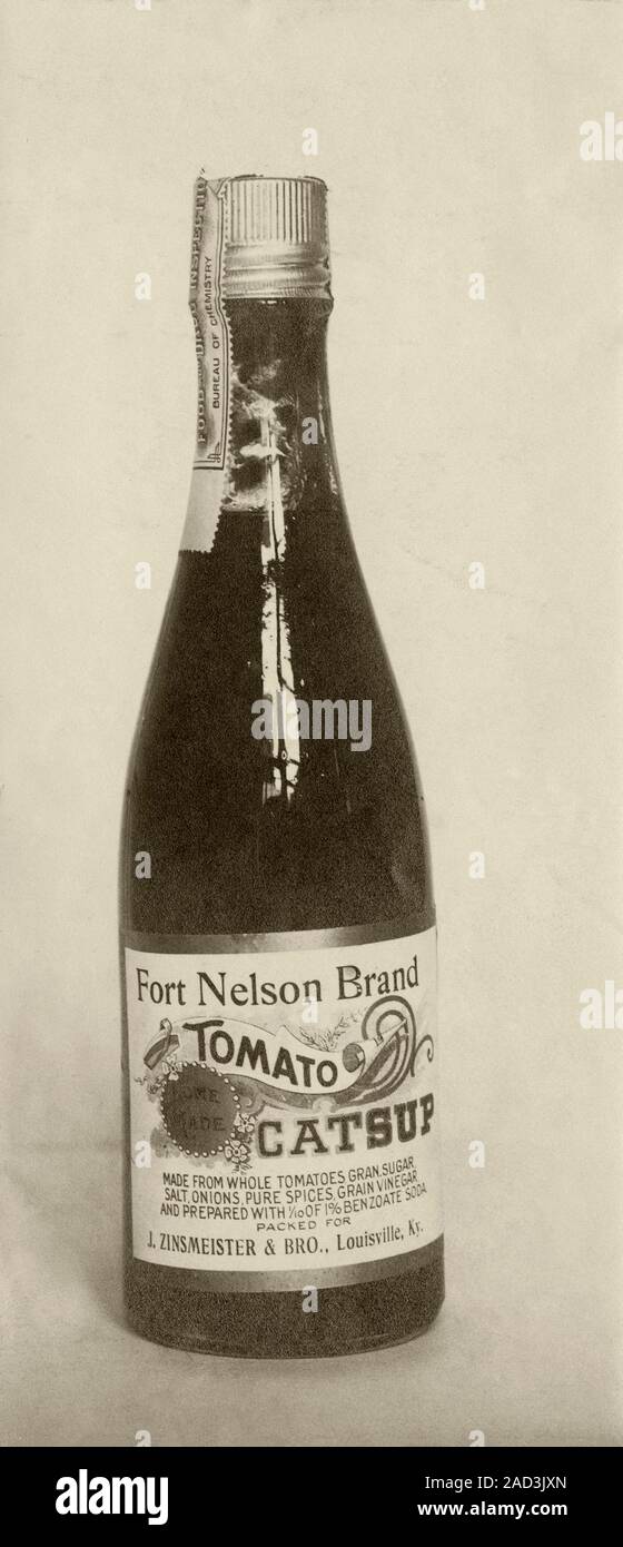 Ketchup bottle. Early-20th-century bottle of tomato catsup (ketchup ...