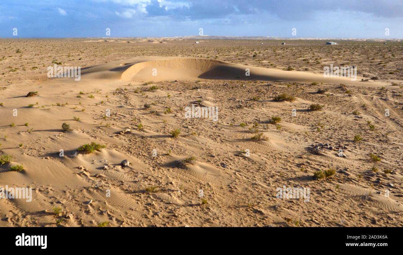 Barchan dune. A Barchan dune forms the shape of an arc and possesses ...