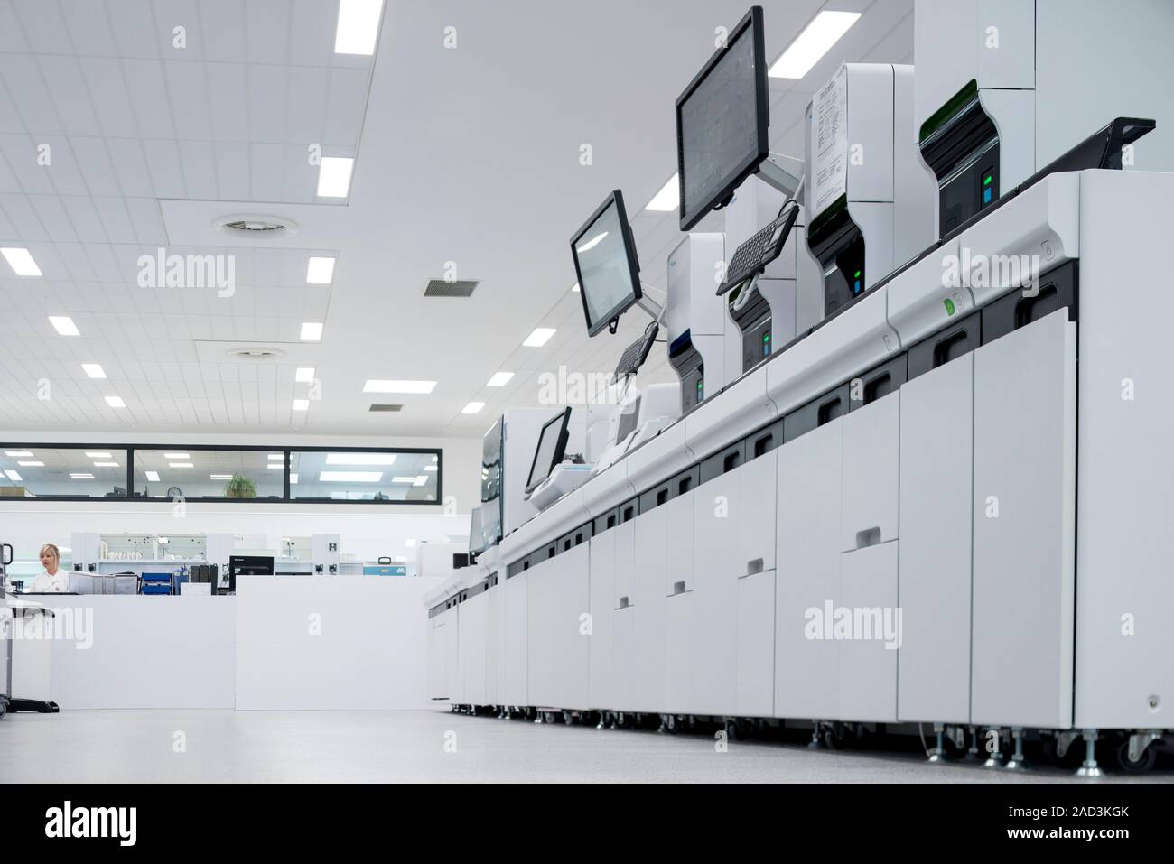 Haematology laboratory. XN-9000 blood analysis machine in the ...