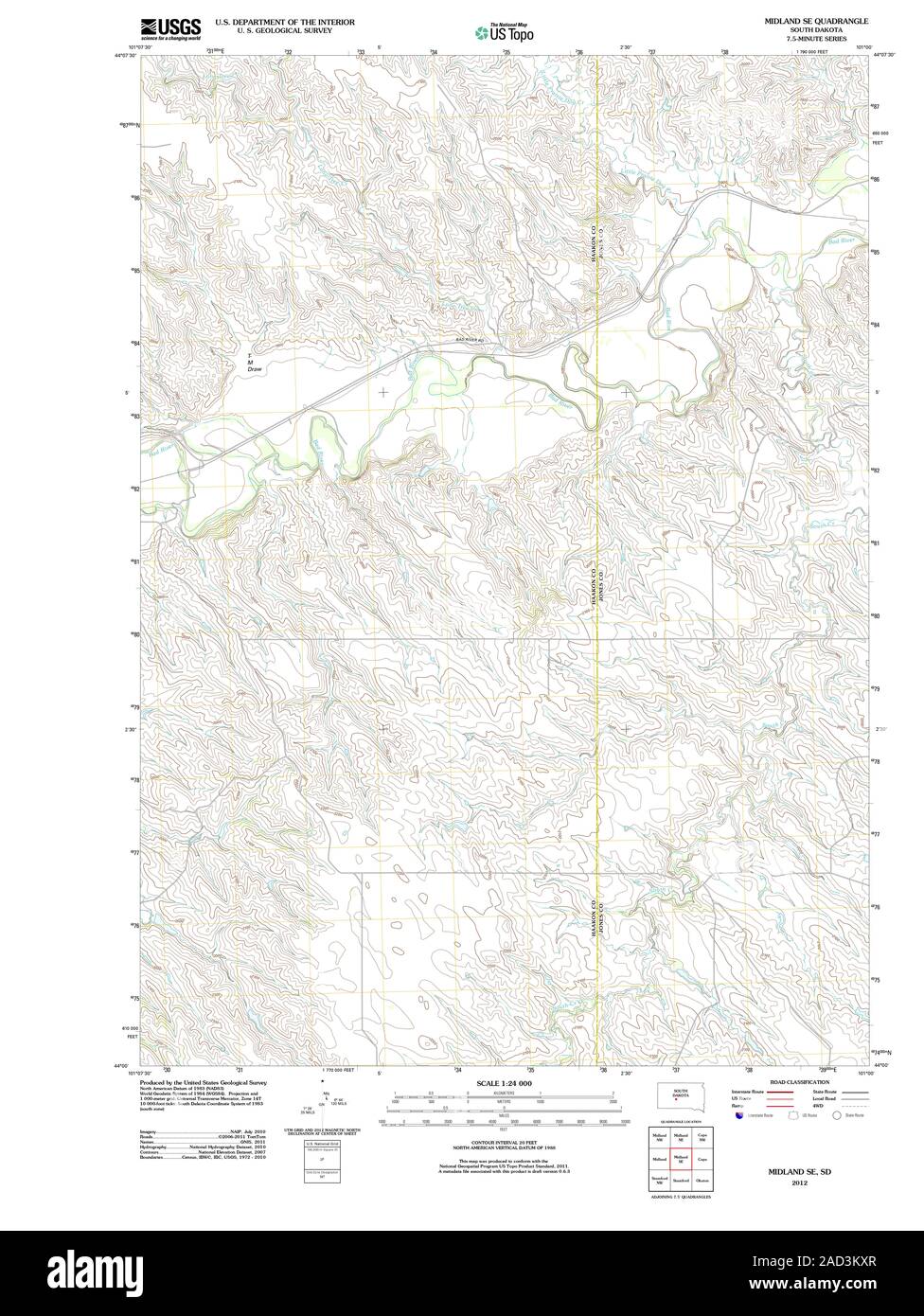 Midland south dakota map hi-res stock photography and images - Alamy