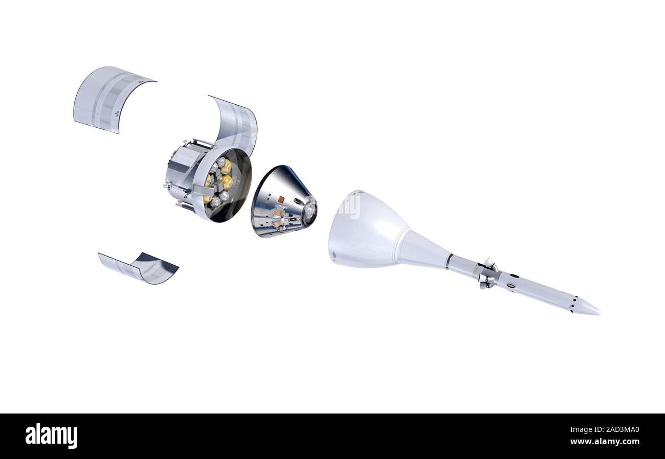 Orion spacecraft, exploded-view illustration. The components of this ...