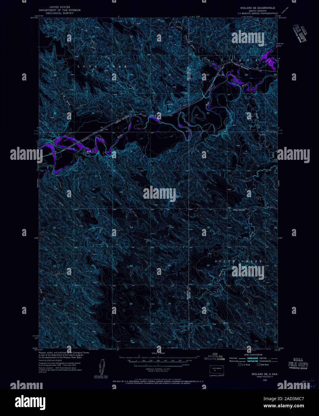 Midland south dakota map hi-res stock photography and images - Alamy