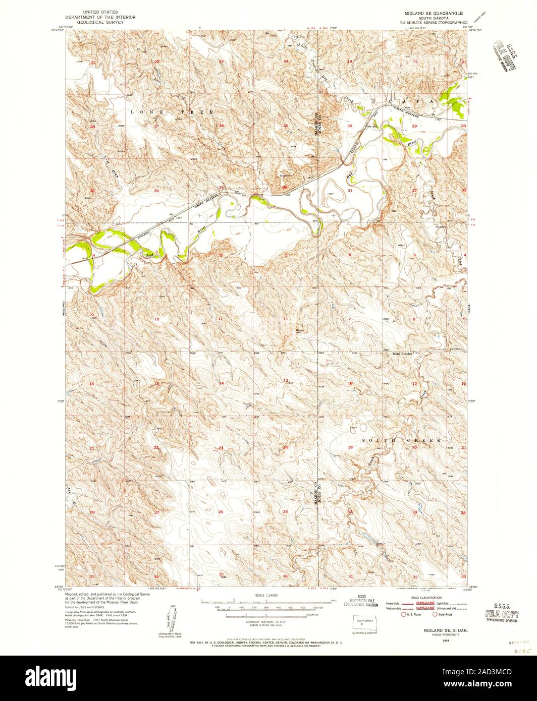 Midland south dakota map hi-res stock photography and images - Alamy