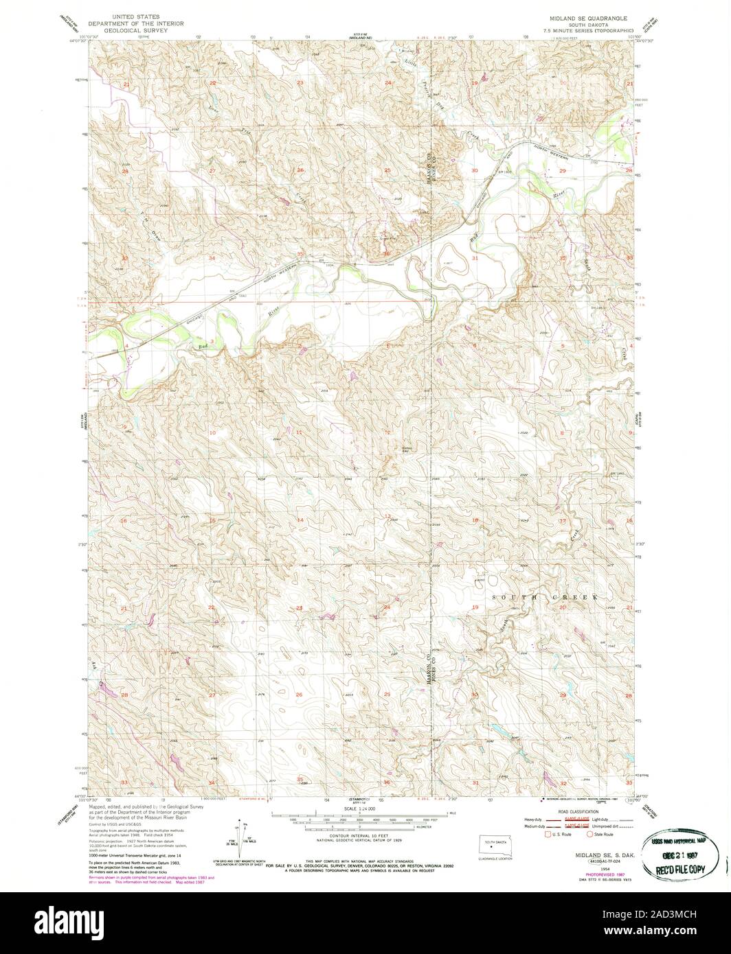 Midland south dakota map hi-res stock photography and images - Alamy