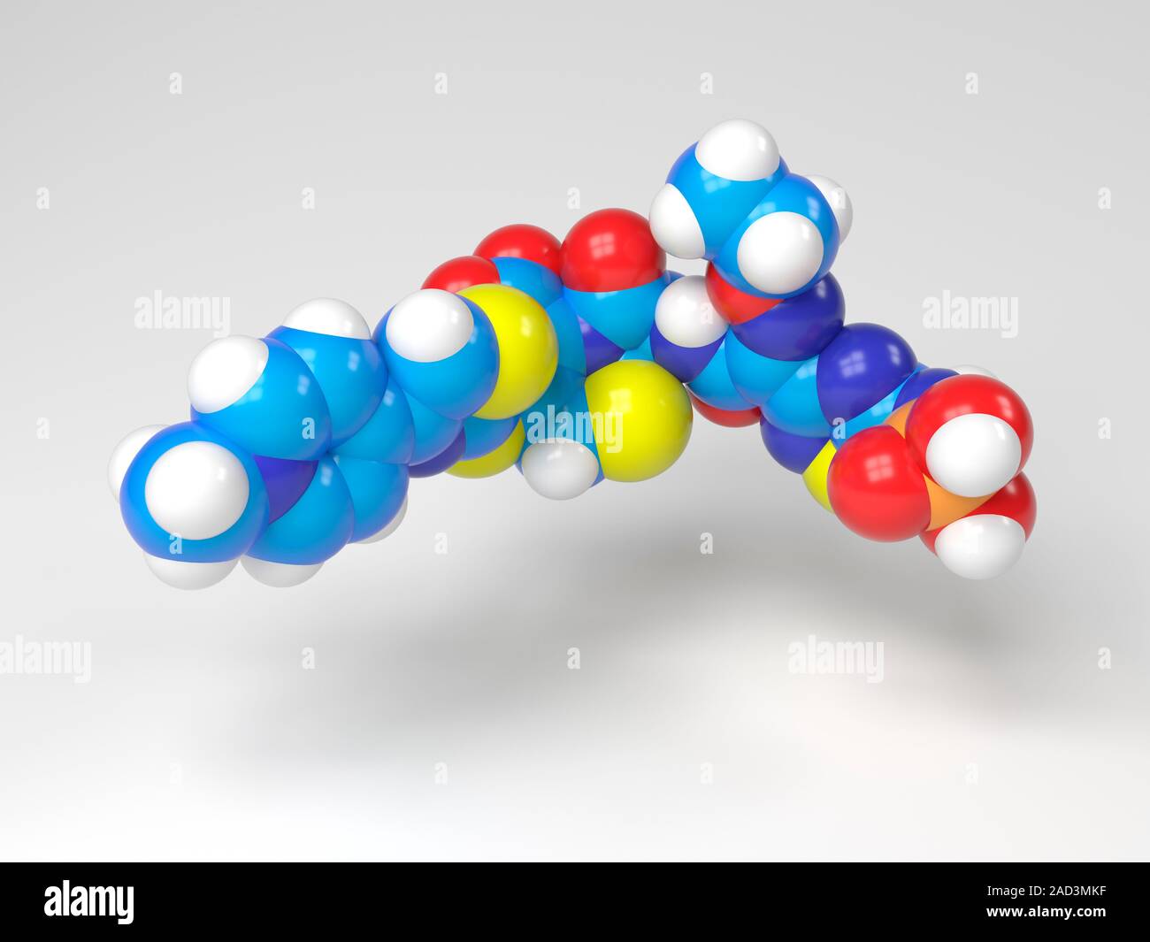 Ceftaroline fosamil molecule. Computer illustration showing the ...
