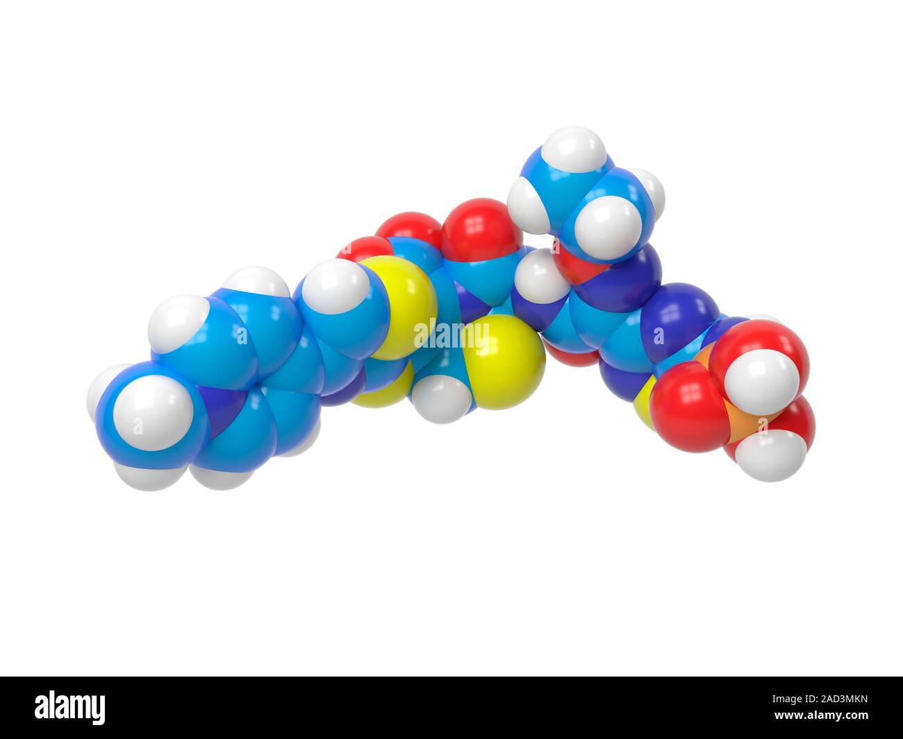 Ceftaroline fosamil molecule. Computer illustration showing the ...