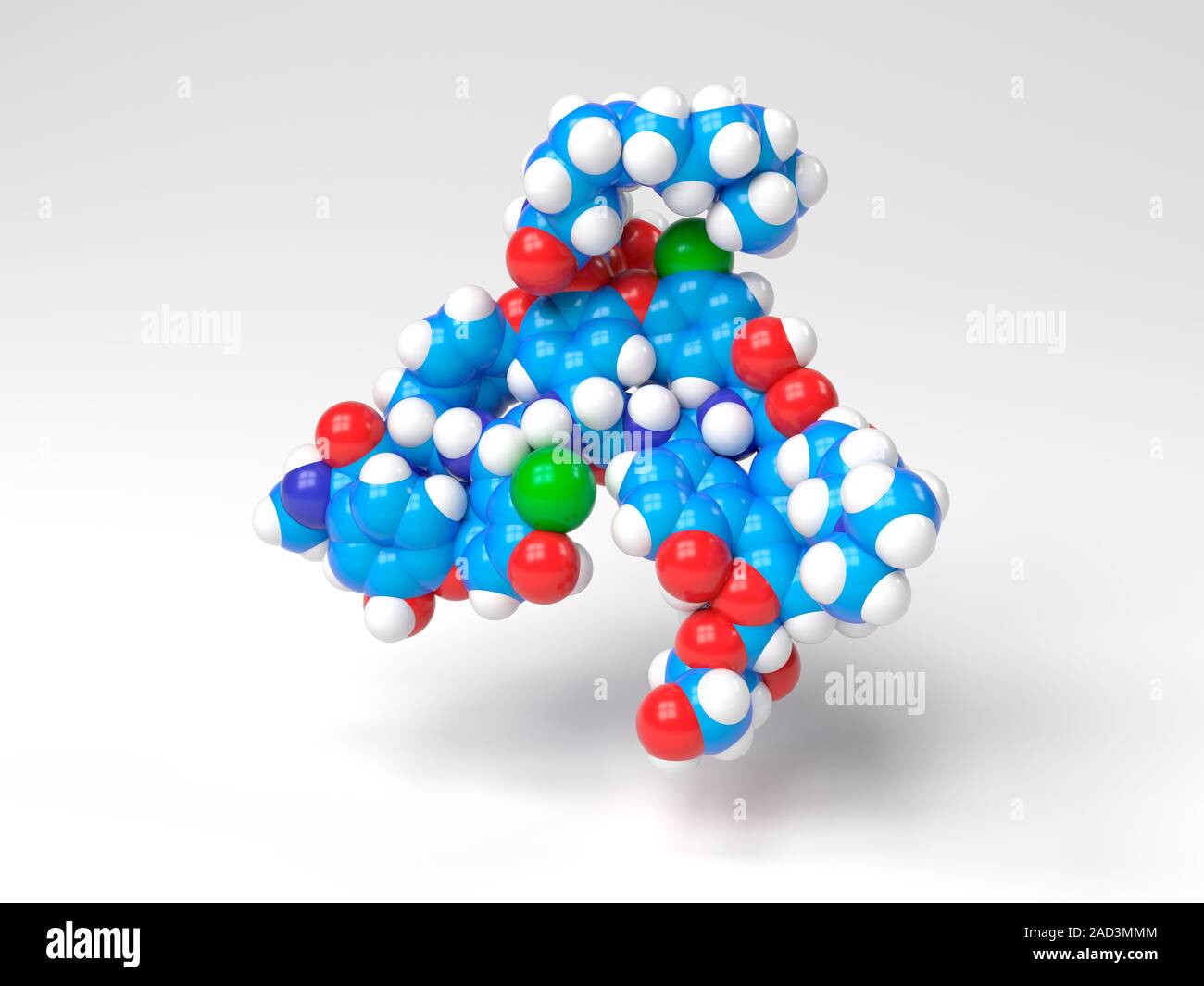 Dalbavancin molecule. Computer illustration showing the molecular ...