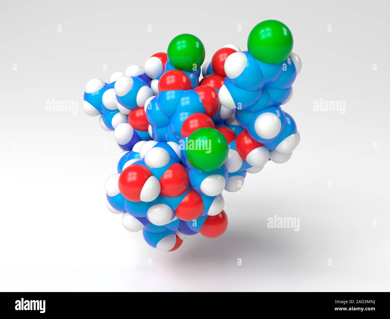 Oritavancin molecule. Computer illustration showing the molecular ...