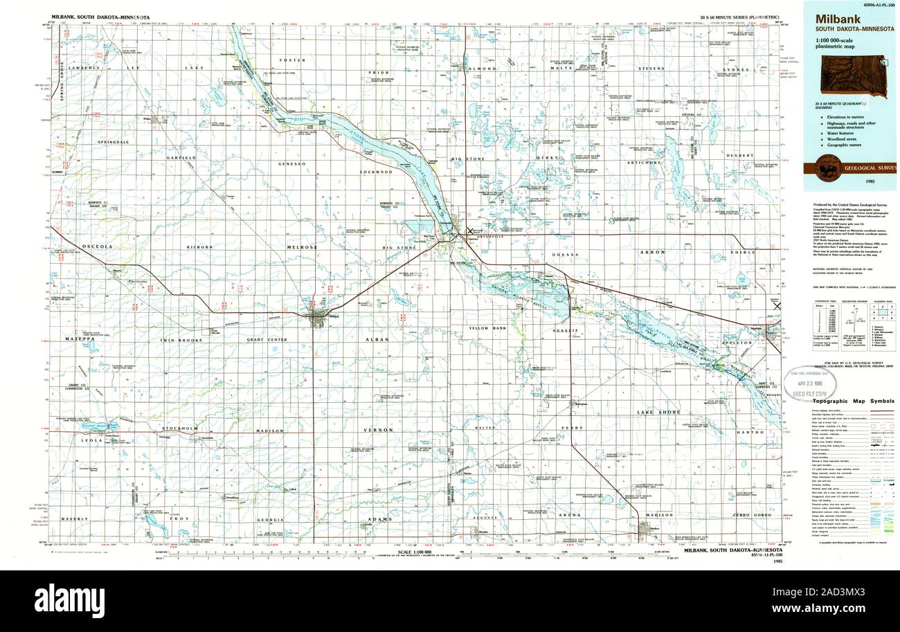 Map of milbank south dakota hi-res stock photography and images - Alamy