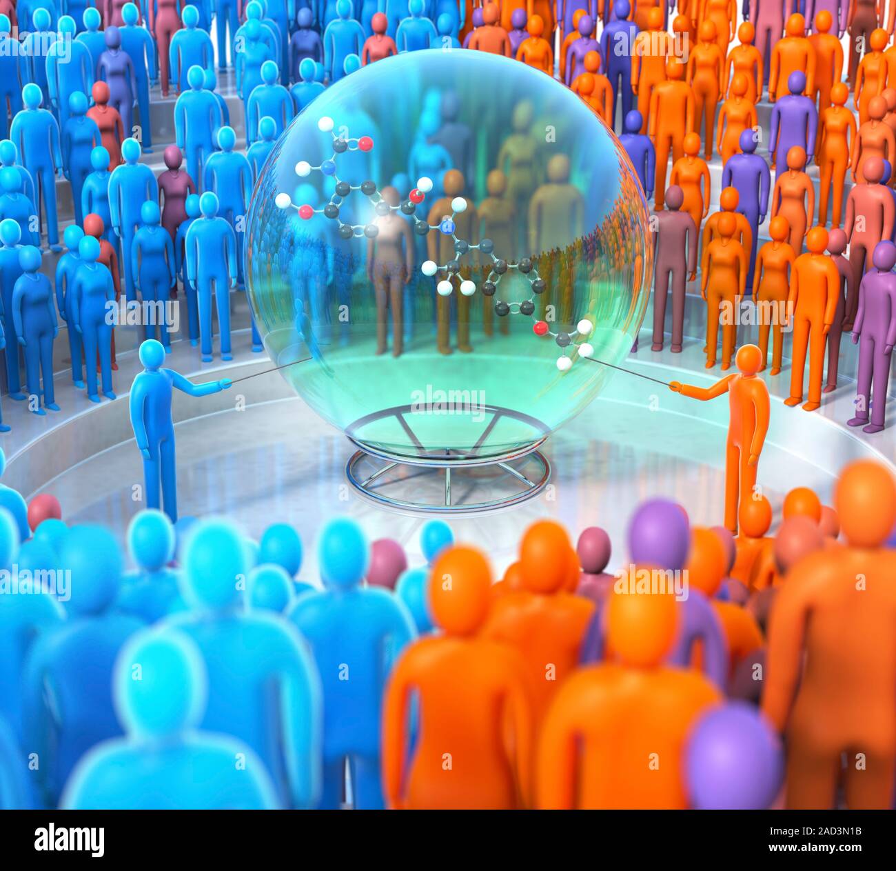 Asthma drug debate. Conceptual illustration of the medical debate ...