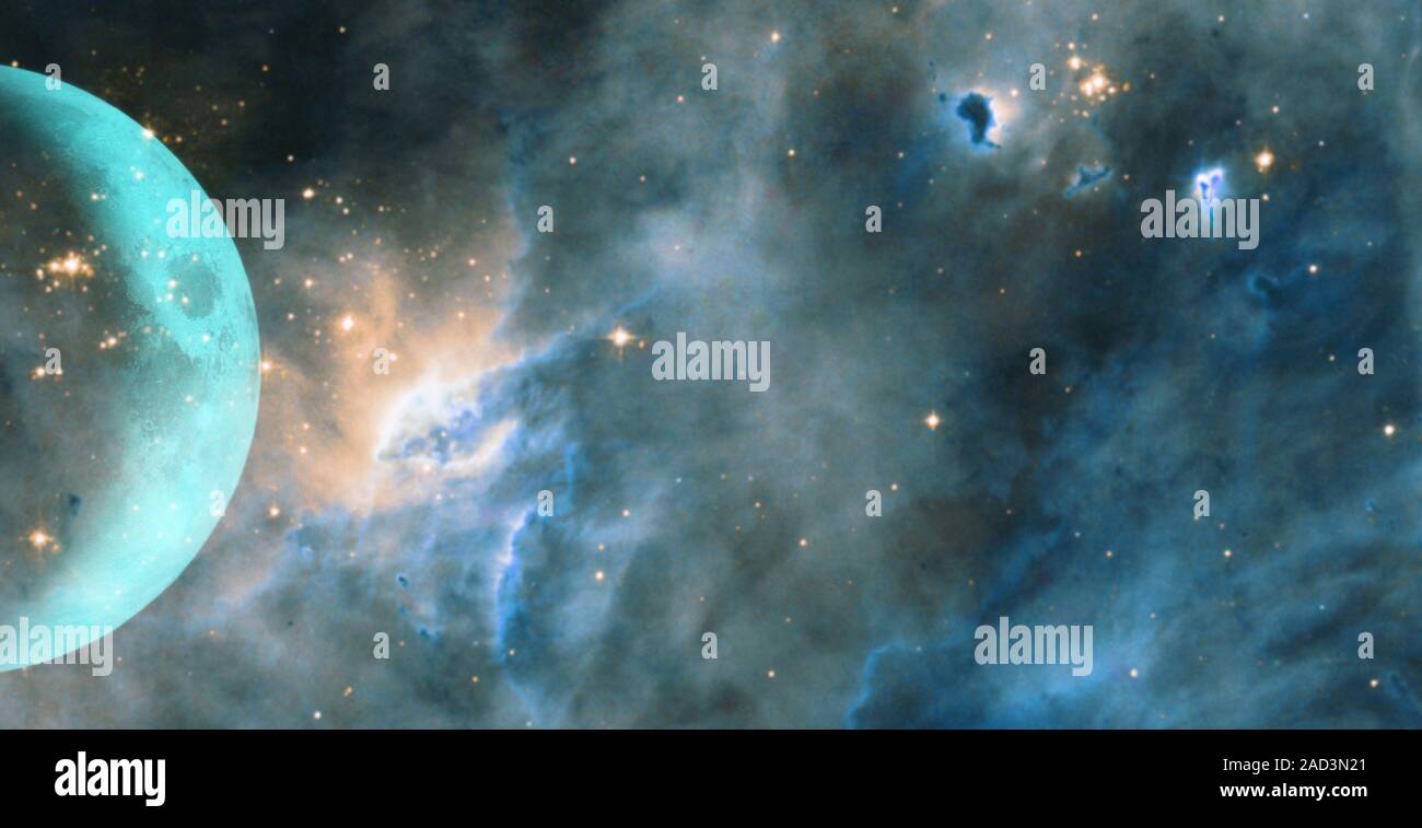 Planet Venus from outer space. Planets of solar system. Space nebula ...