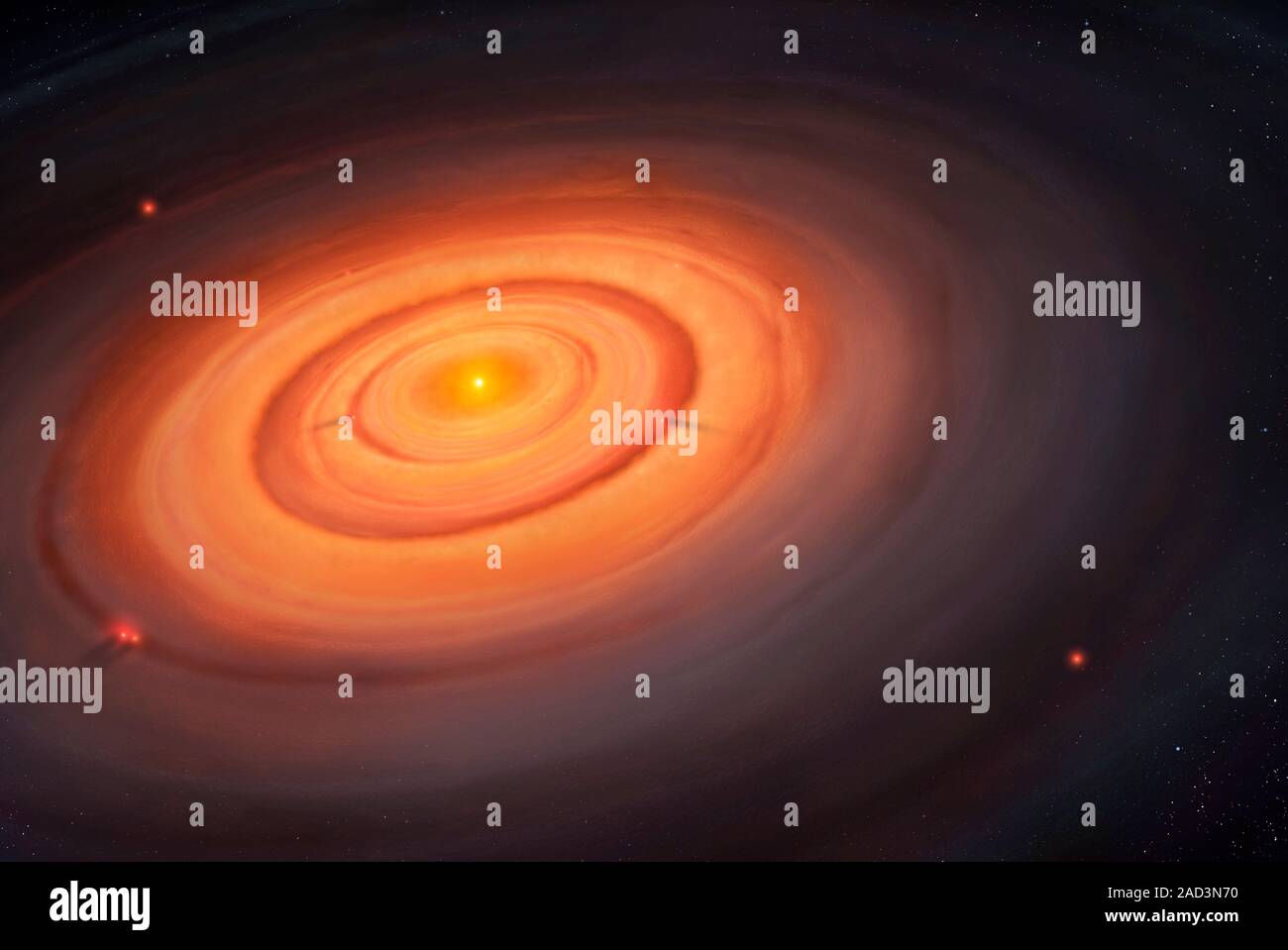 Solar system formation. Artwork of the primordial nebula (solar nebula ...